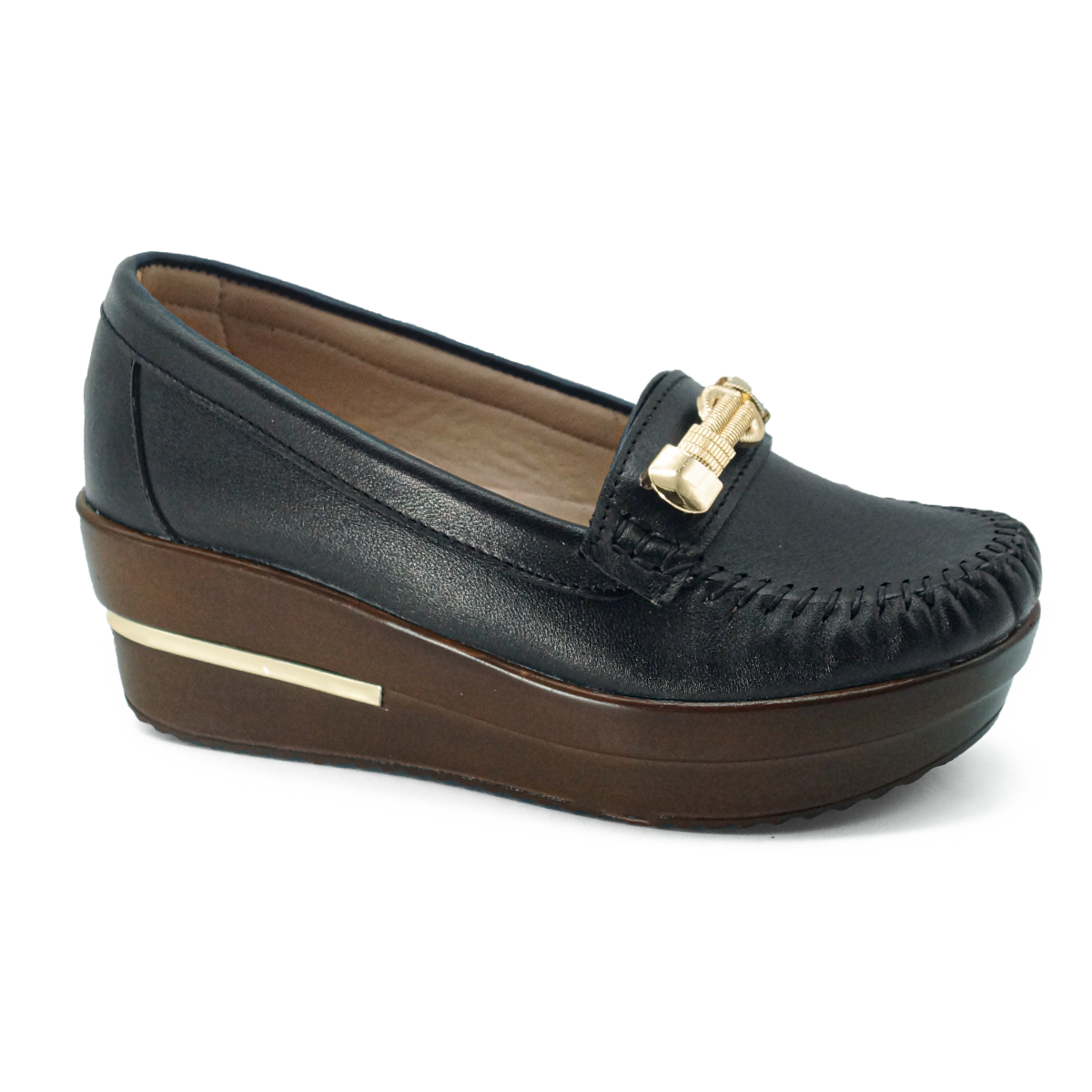 Zapato De Dama Con Plataforma Suela Grande Mod Aurora Negro