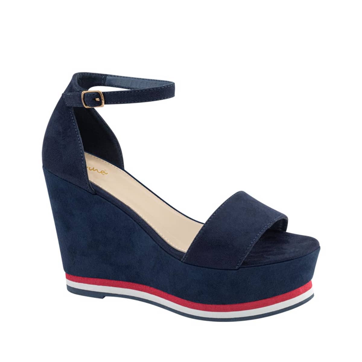 Sandalias Vi Line color azul oscuro de plataforma básica, mod. 1062187