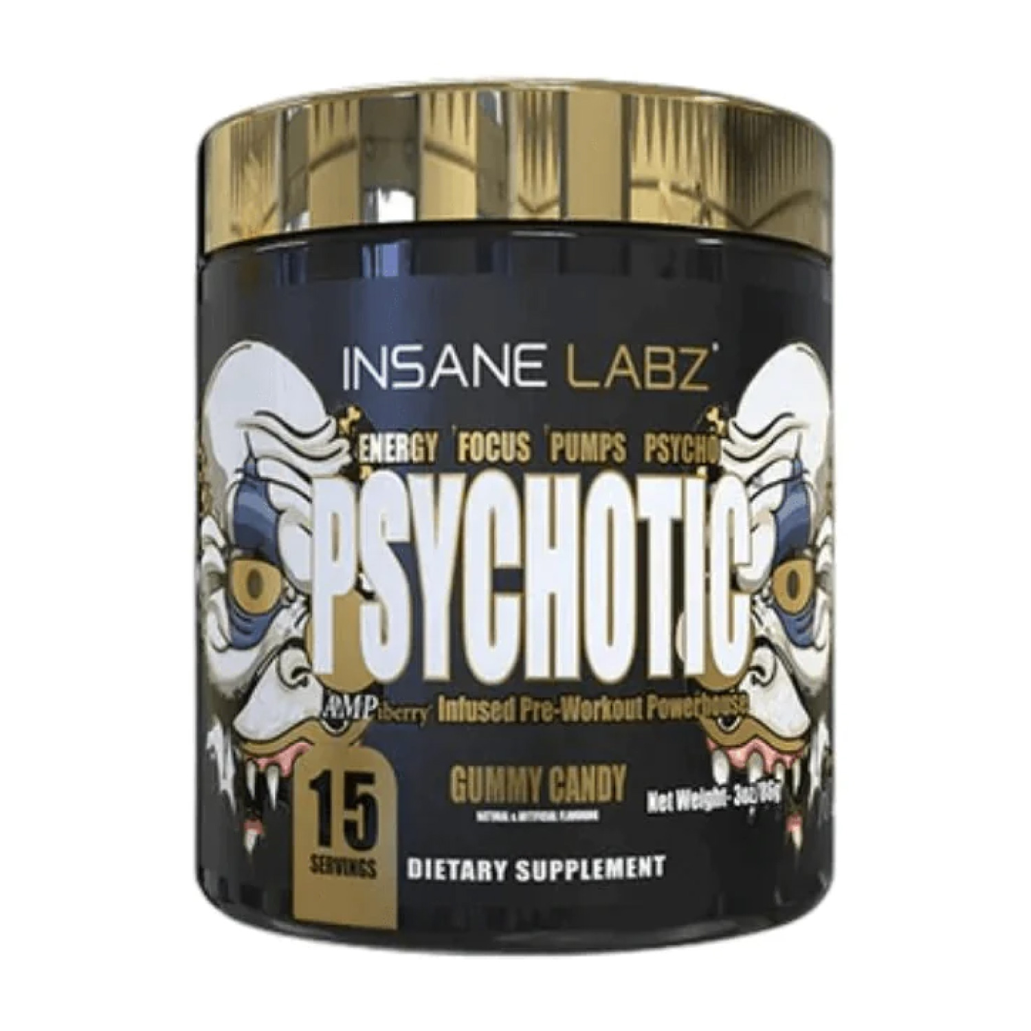 Pre-Entreno Insane Labz Psychotic Gold 15 Serv. - Gummy Candy