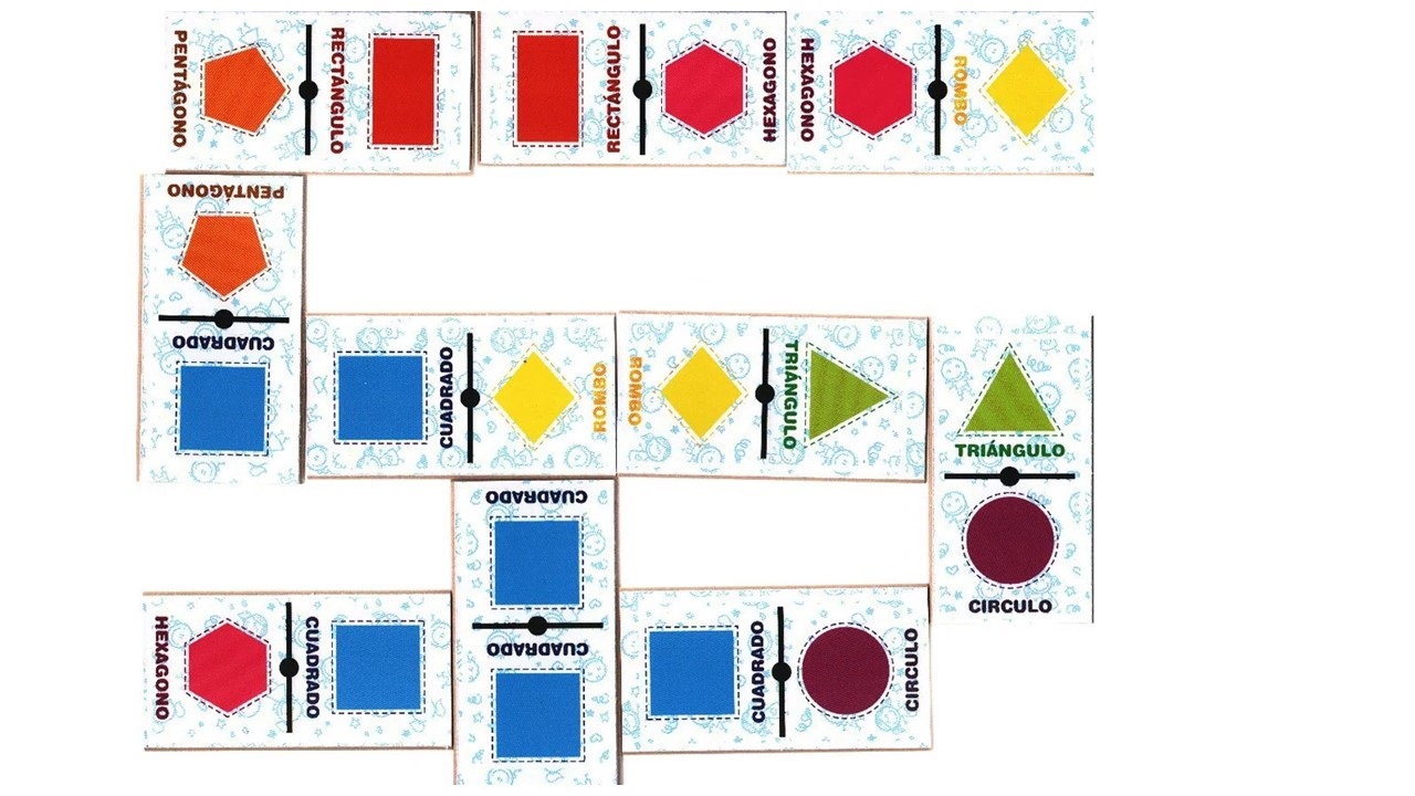 DOMINO DIDACTICO DE MADERA FIGURAS GEOMETRICAS