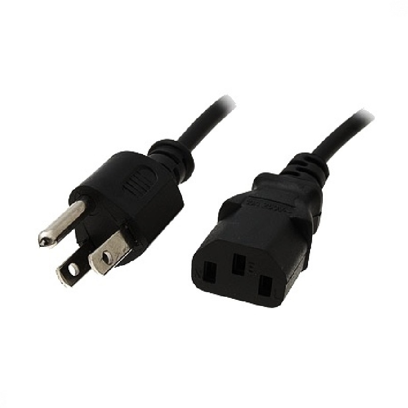 BRobotix Cable de Poder de CPU a Pared, C14 Coupler, 3 Metros, Negro.
