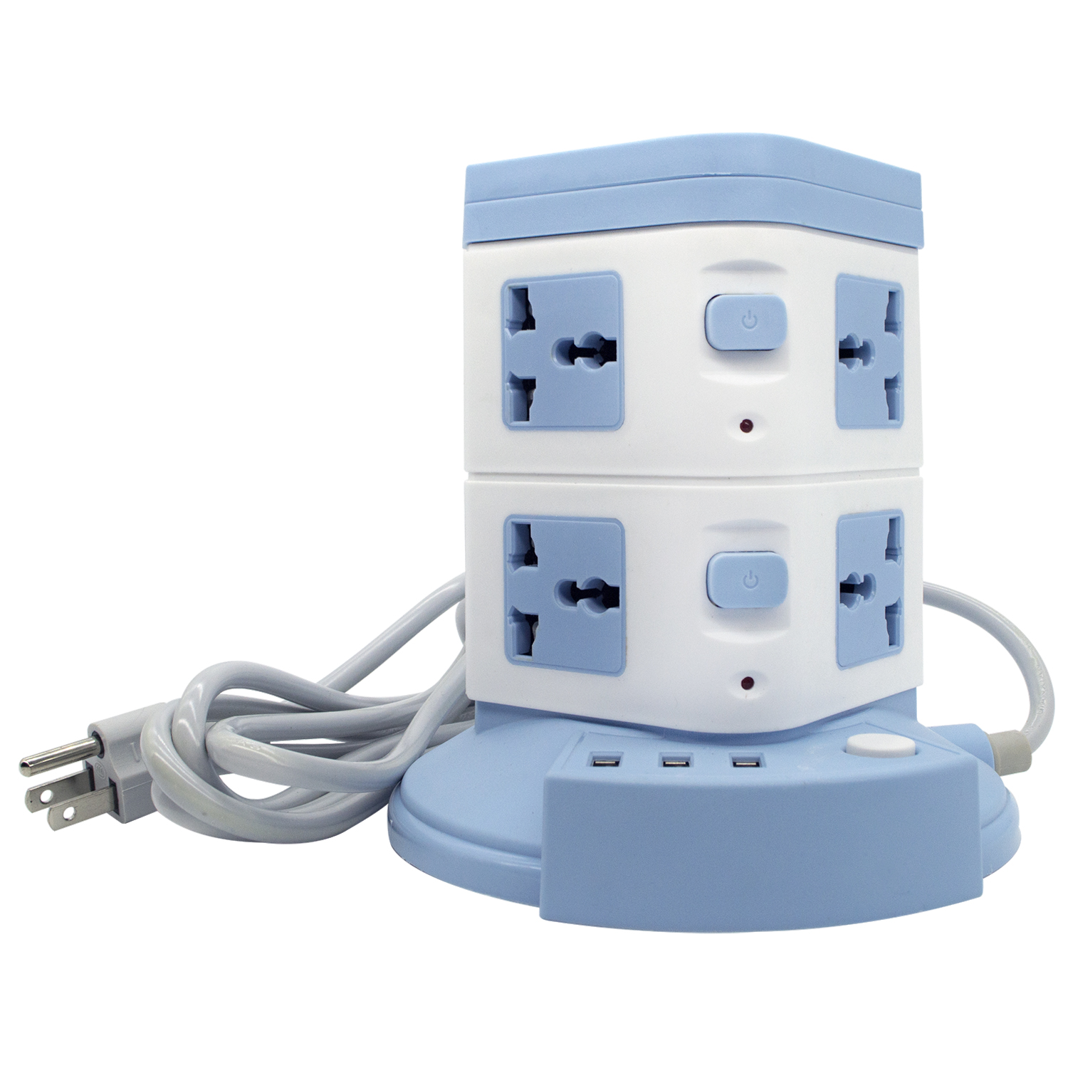 Torre Multicontacto Vertical 8 Conectores Y Entradas Usb