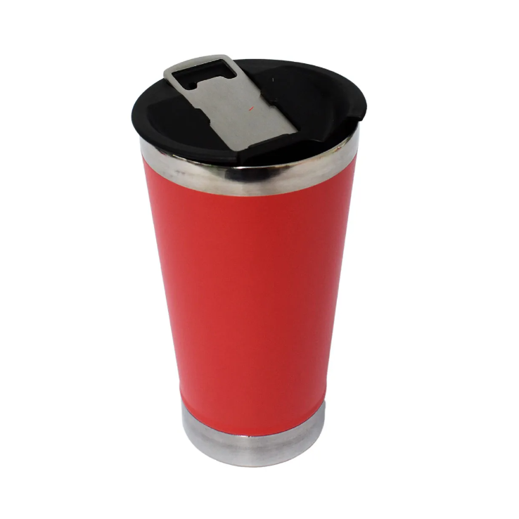 Vaso Termo Rojo Con Destapador Ideal Para Bebida fría/caliente 473 ml