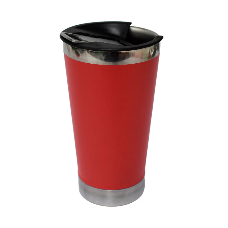 Vaso Termo Rojo Con Destapador Ideal Para Bebida fría/caliente 473 ml