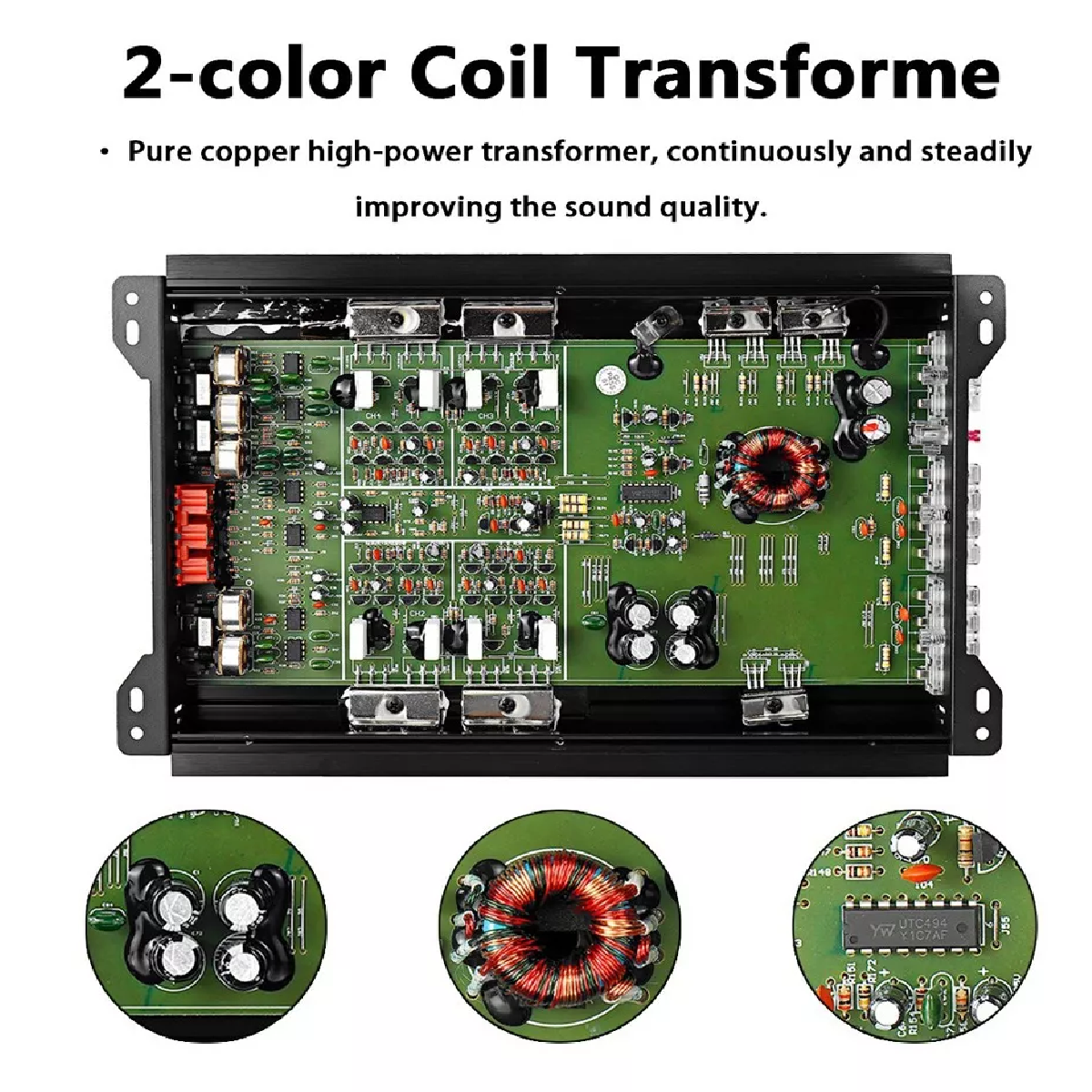 Amplificador De Audio Para Automóvil De 4 Canales 6800w Ampl