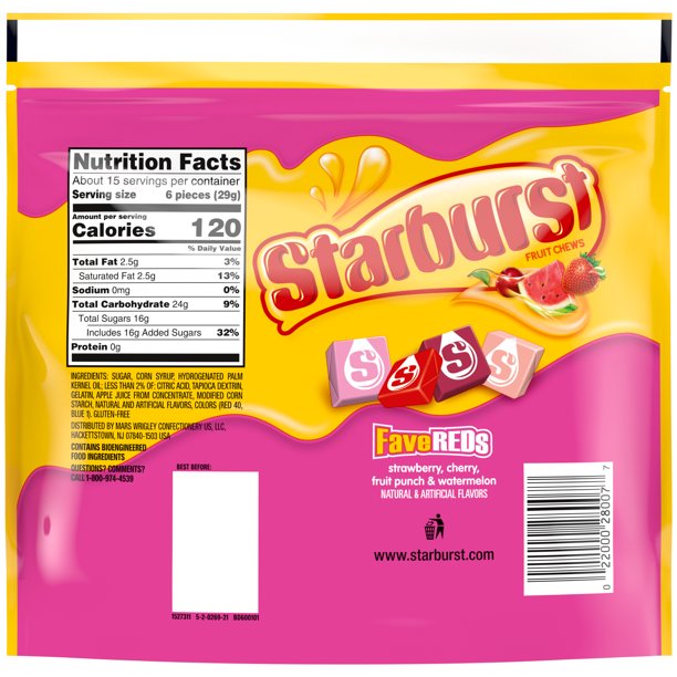 Starburst Favereds Fruit Chews Gummy Candy, Sharing Size - 15.6 oz Bag