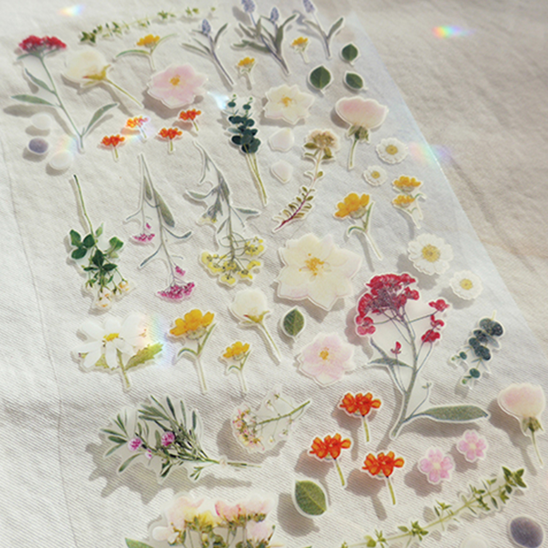 Stickers Transparentes Flower Letter