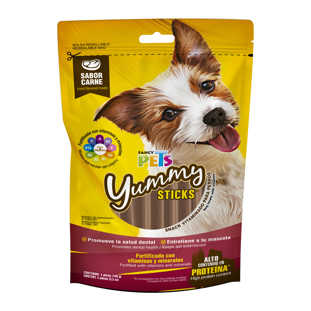 Fancy Pets Yummy Sticks Sabor Carne Para Perro con 5 Piezas ...
