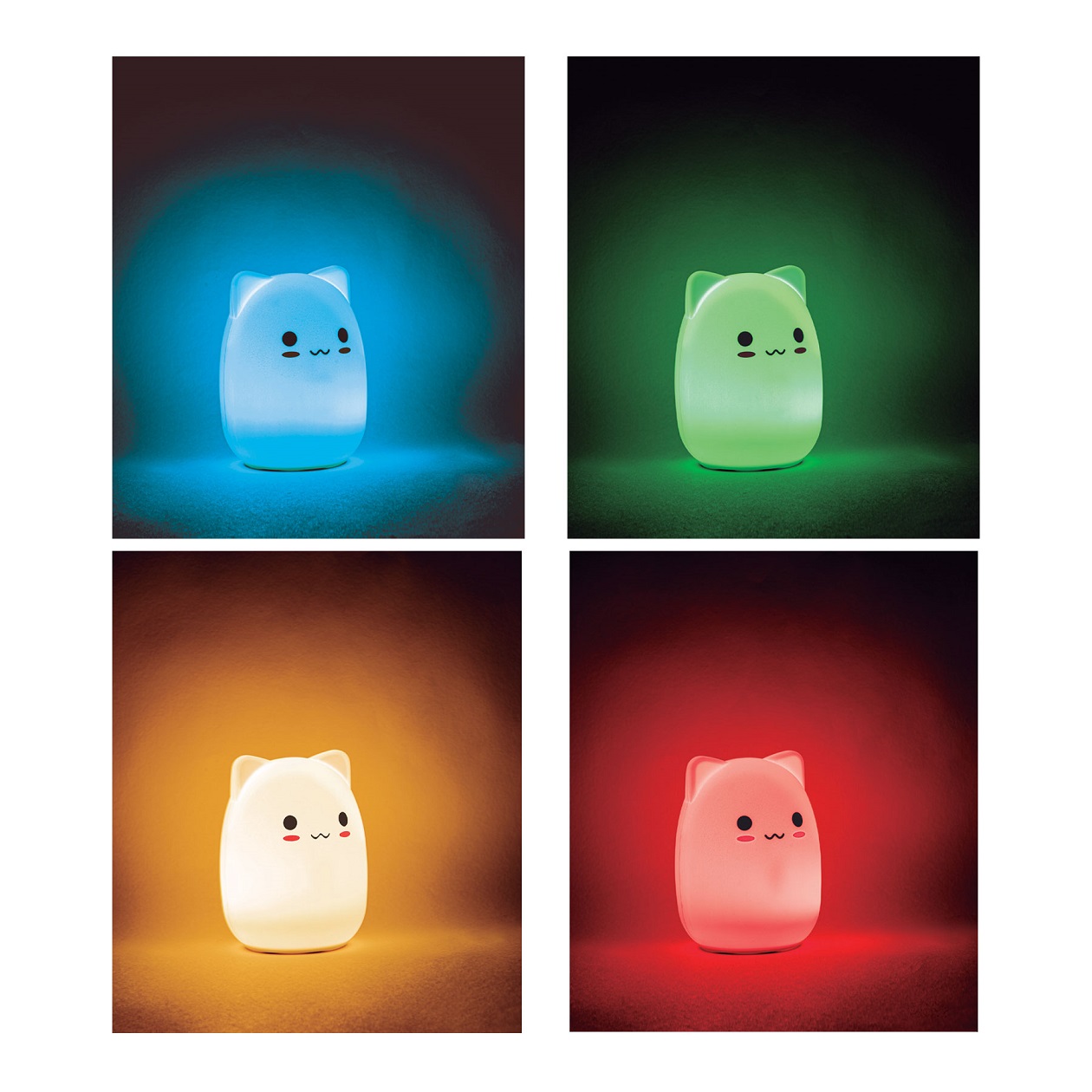 Luz de noche de LED lampara gato multicolor 7 colores Volteck Juguete Kids