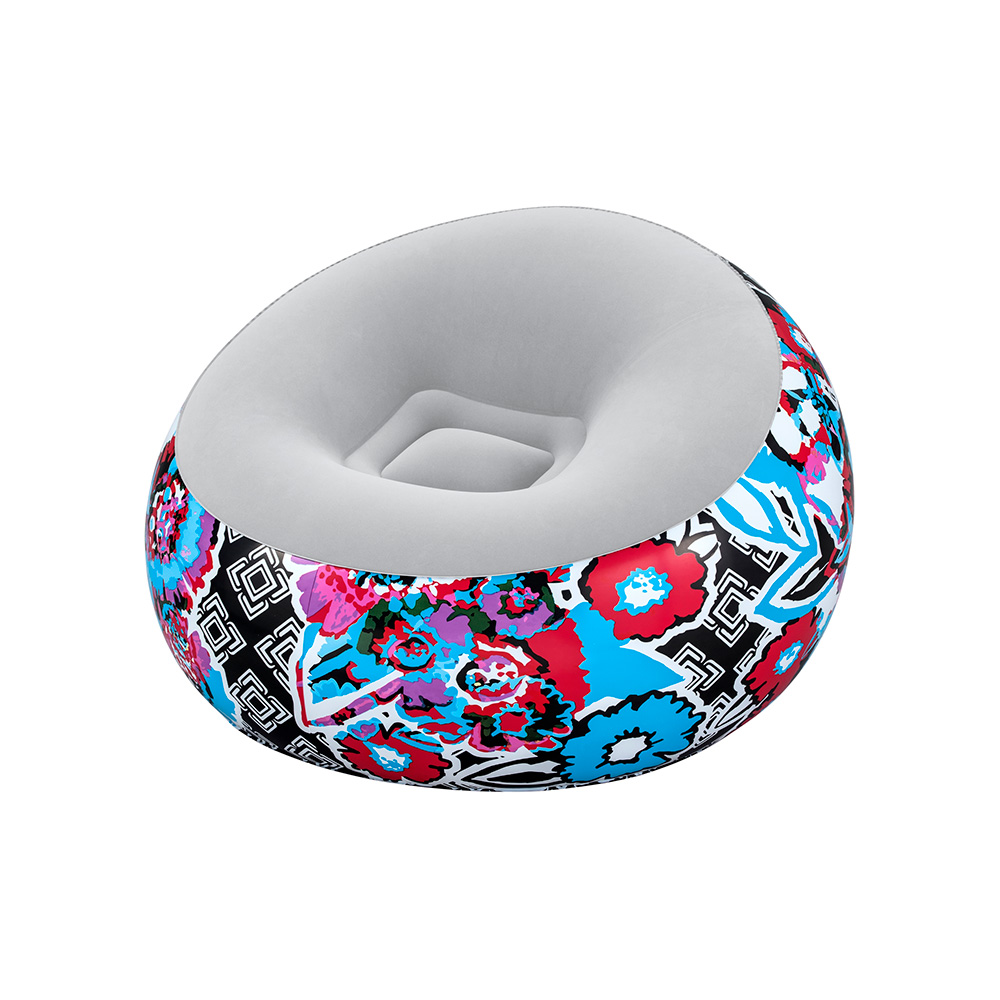 Sillón Inflable Puff Aterciopelado Bestway Diseño Floral Multicolor