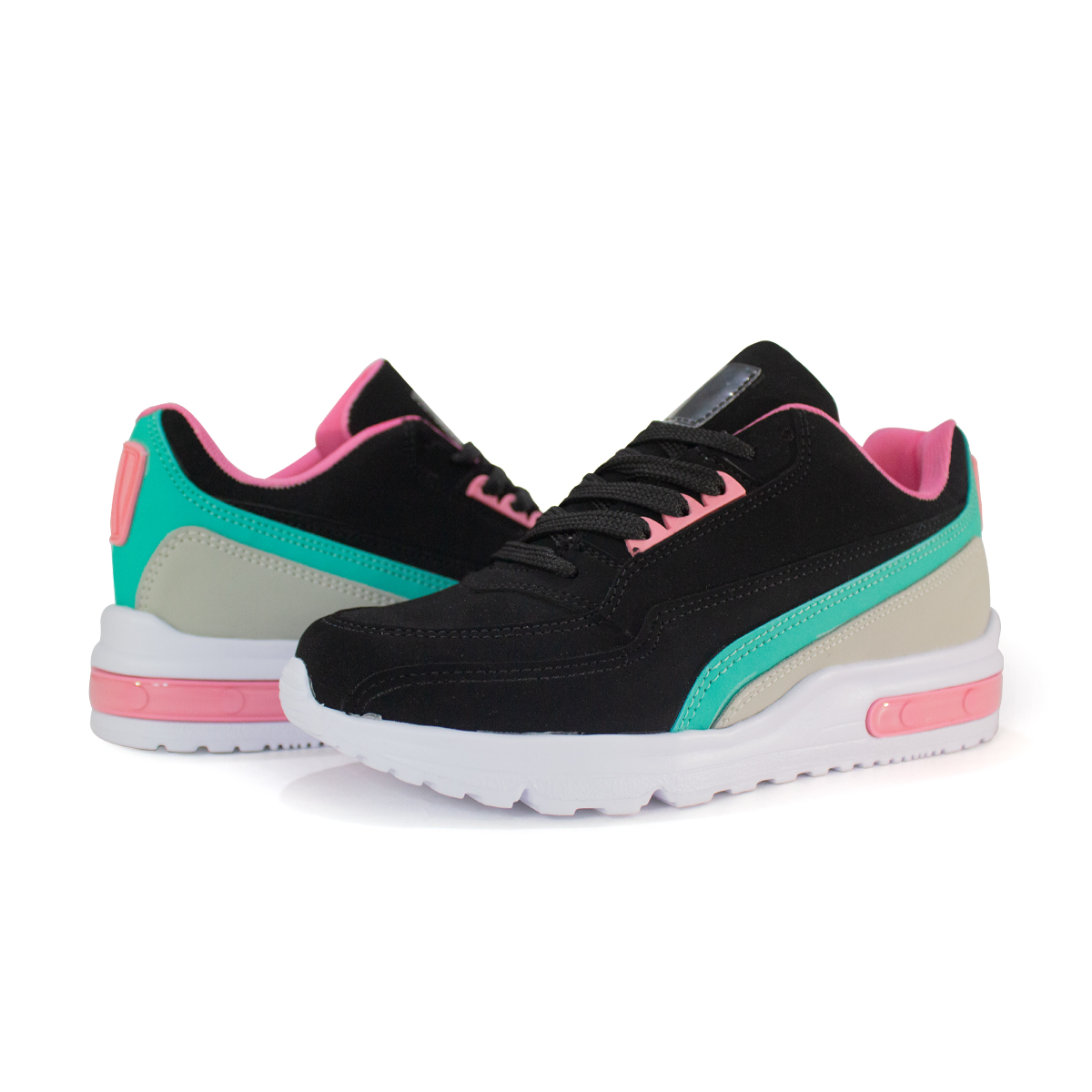 Tenis Newk Para Mujer Línea Senin Color Negro Verde Rosa