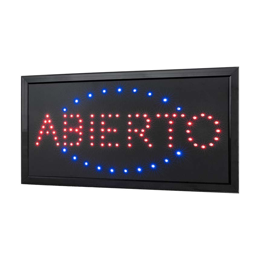 Letrero led abierto 48cm x 25cm