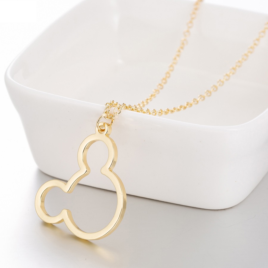 Collar De Mickey Mouse De Acero Inoxidable Silueta