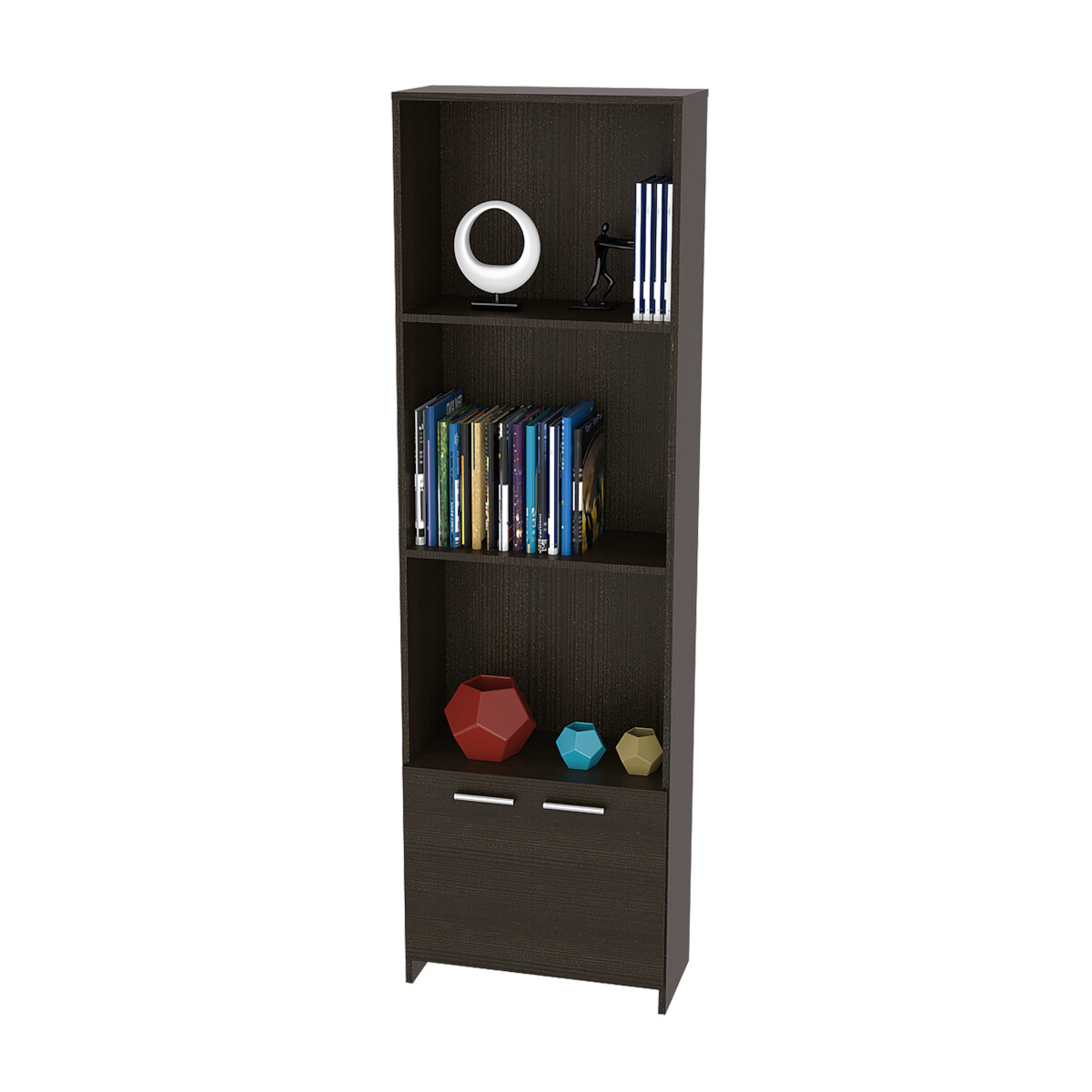 Librero armable con cuatro entrepaños modelo Easy color chocolate marca ...
