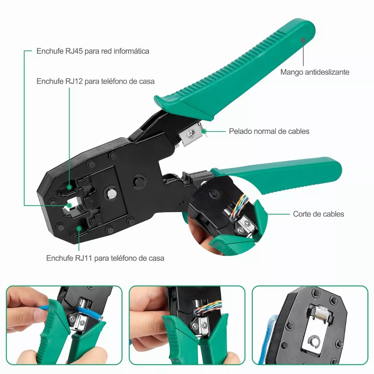 Kit De Herramientas Cableado Redes Basico Para Rj11 Rj45