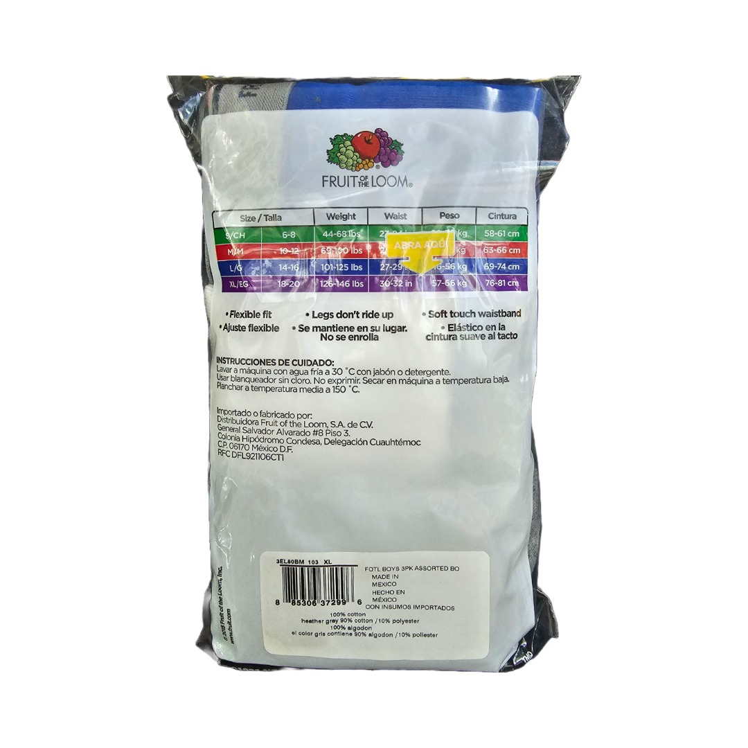 Biker de Niño 3 Pack Modelo 3el80b Fruit Of The Loom