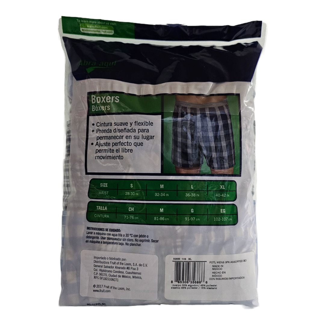 Boxer Caballero 3 Pack Modelo 535M Fruit Of The Loom