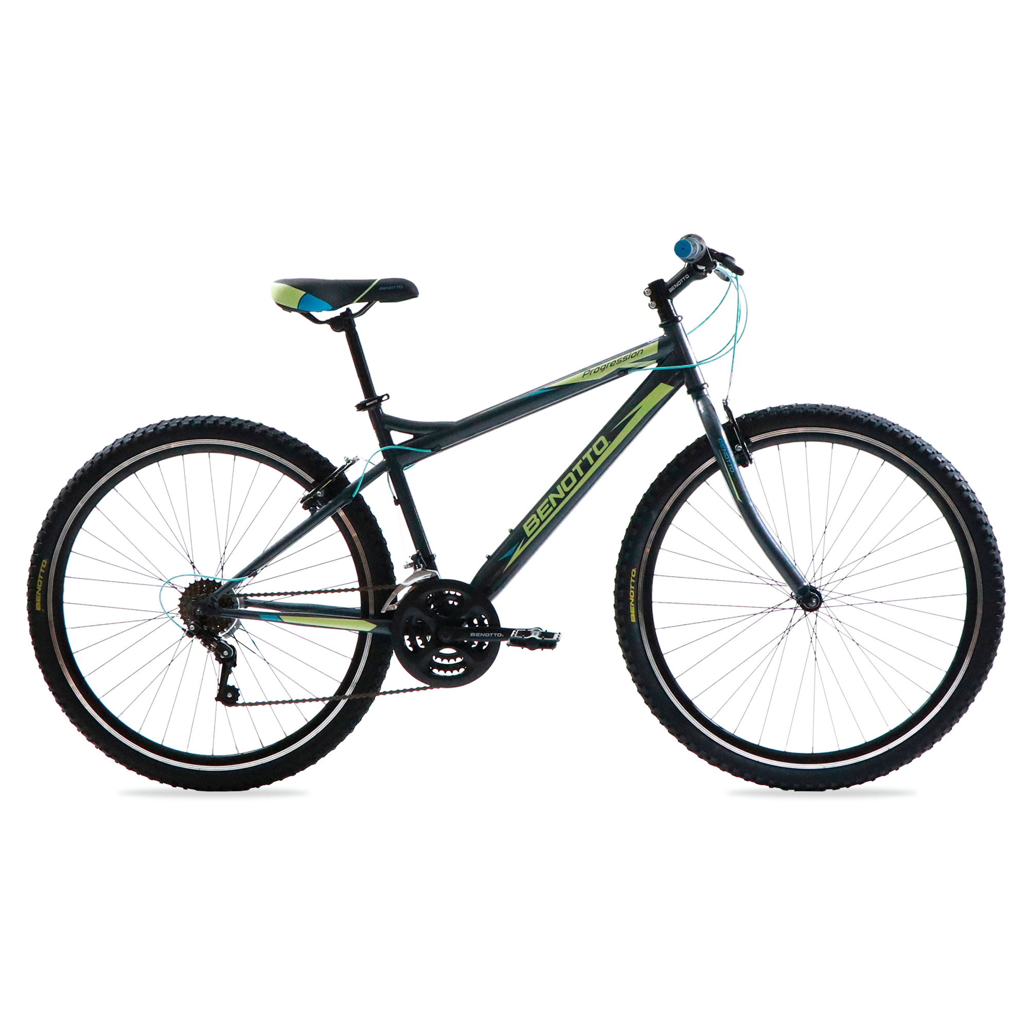 Bicicleta BENOTTO Montaña PROGRESSION R29 Acero 21V. Gris Oscuro/Verde ...