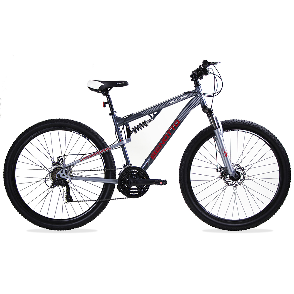 Bicicleta BENOTTO Montaña BLACKCOMB R29 Acero 21V. Gris Oscuro/Gris ...