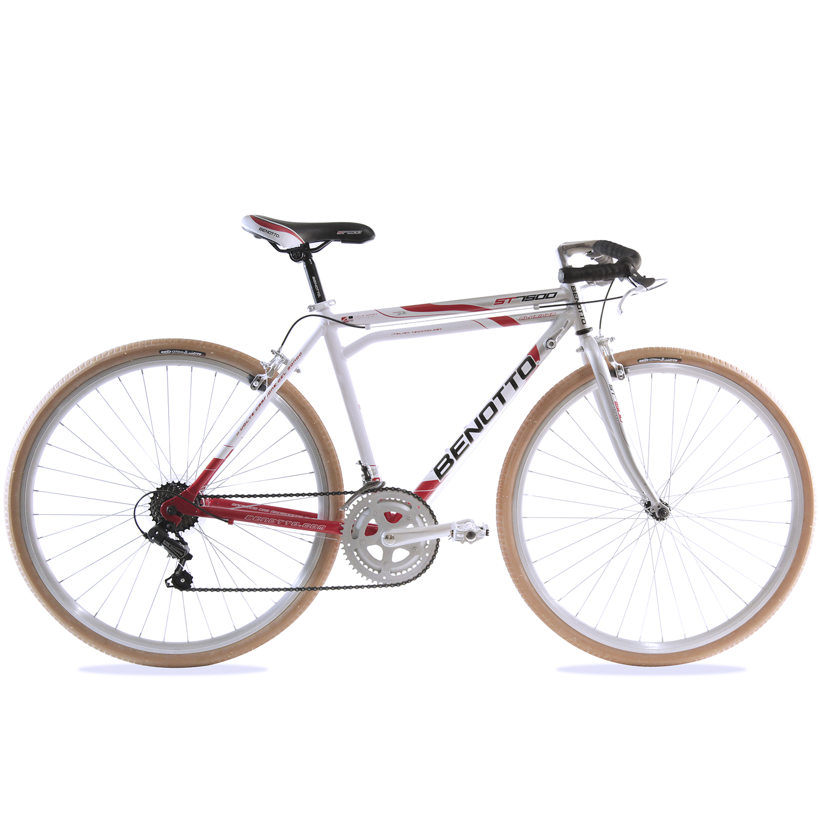 Bicicleta BENOTTO Turismo ST-7500 R28 Aluminio 12V. Negro/Plata/Rojo Hombre