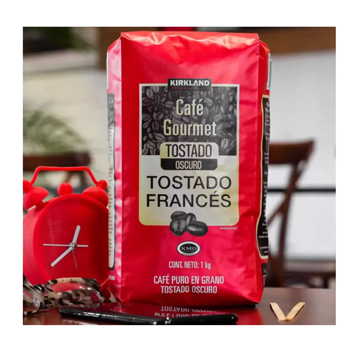 Café Gourmet Tostado Francés en Grano Kirkland Signature 1kg