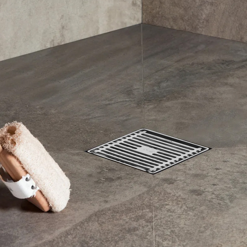 Coladera Para Baño o Regadera Acero Inoxidable 10x10cm con trampa