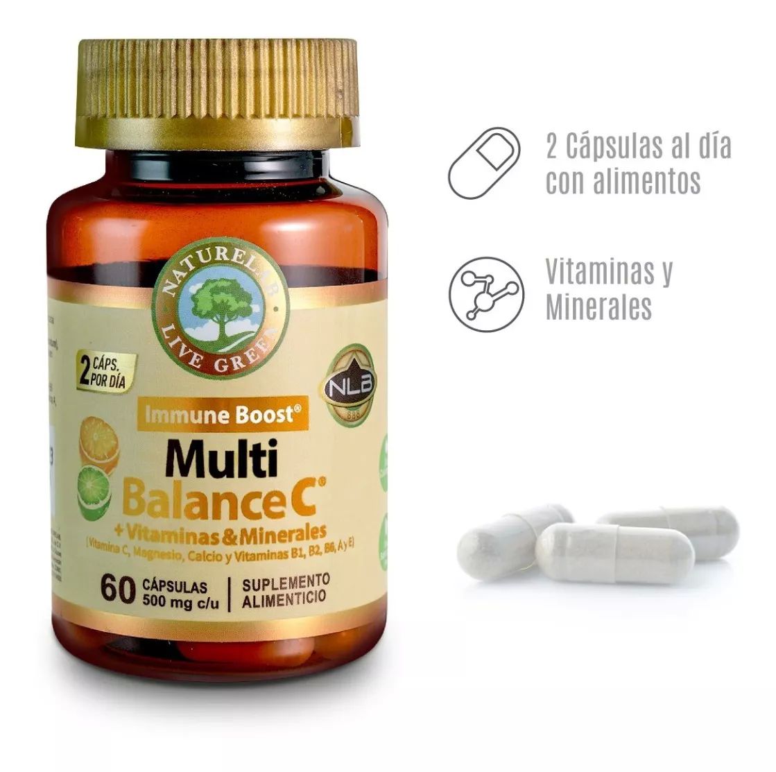 Multibalance C Vitaminas & Minerales- 60 Cápsulas- Naturelab