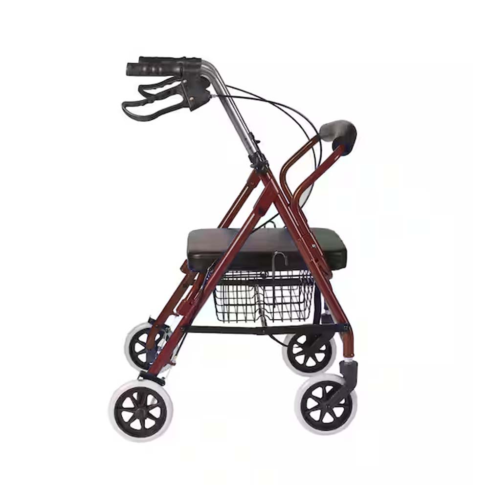 Andadera Ortopedica Rollator ROJA Asiento Y Canastilla Adulto