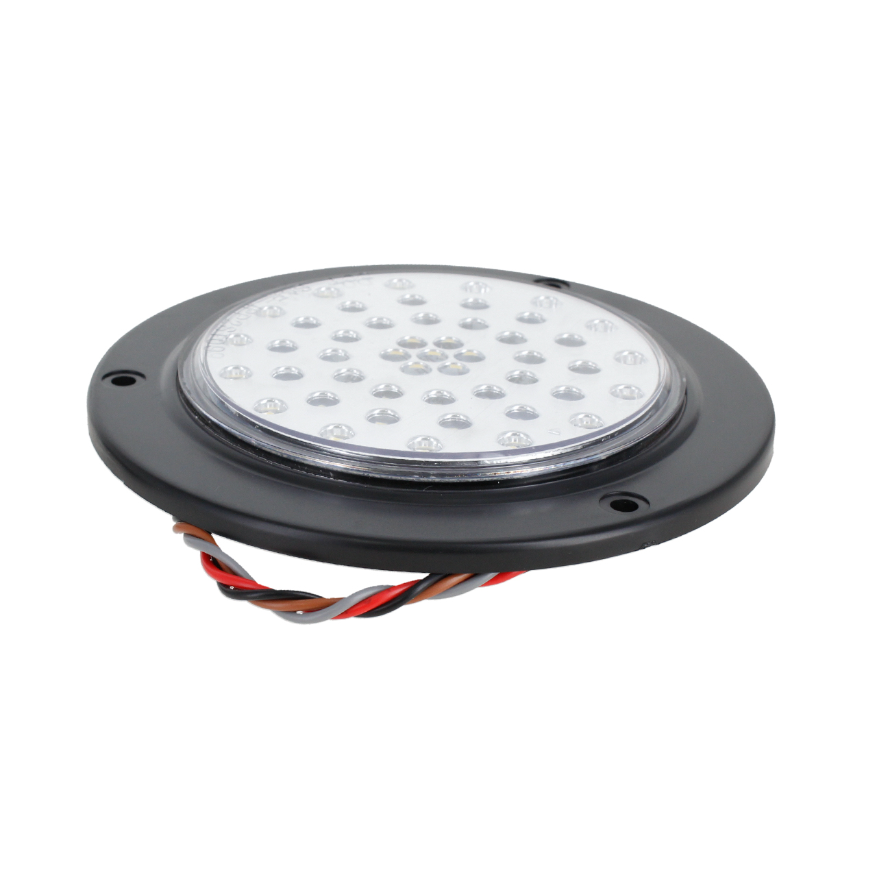 10 Plafon 48 Led Redondo Slim Camion Stop Alta Baja Estrobo Negro