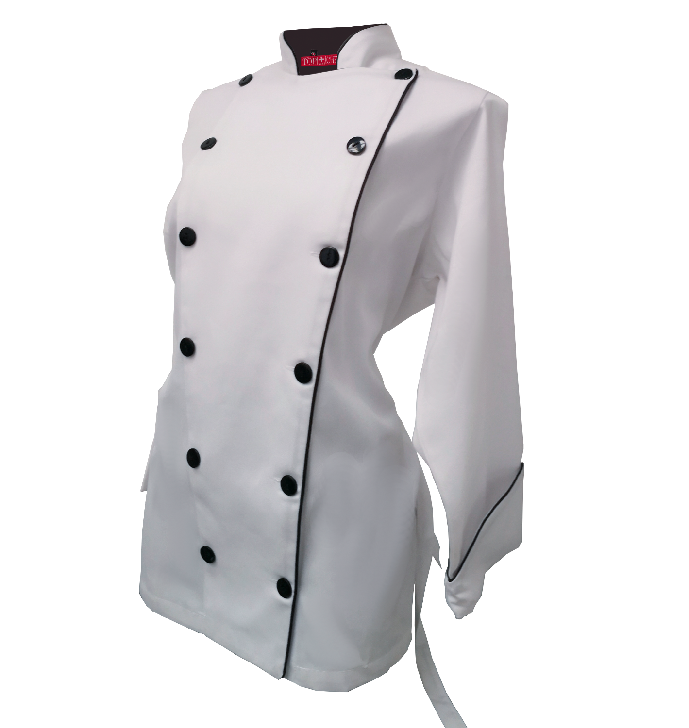 Filipina de Chef Para Mujer color Blanco vivos negros Top Swiss Chef