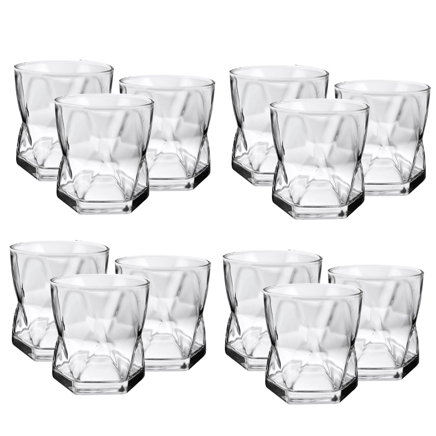Vaso Cervecero Vidrio Elegante Rombus Dof 352ml 12 Piezas