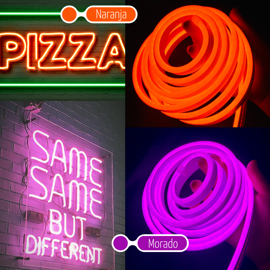 Tira Led Neón Flex Con Eliminador Unicolor Decorativa 5 Metros Anti