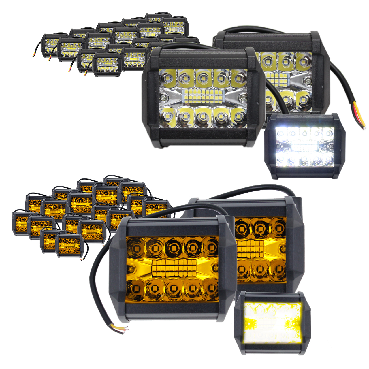 10 Par Faros 20 Led Barra Dually Auxiliar Estrobo Jeep 4x4
