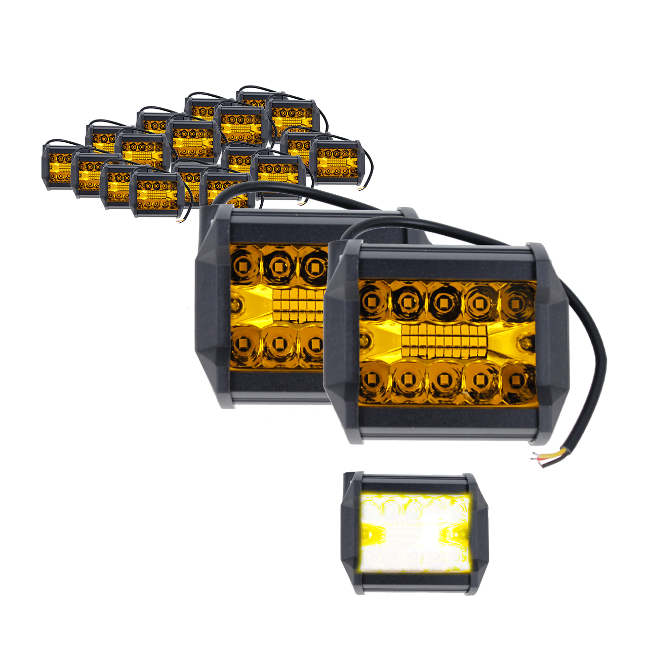 10 Par Faros 20 Led Barra Dually Auxiliar Estrobo Jeep 4x4