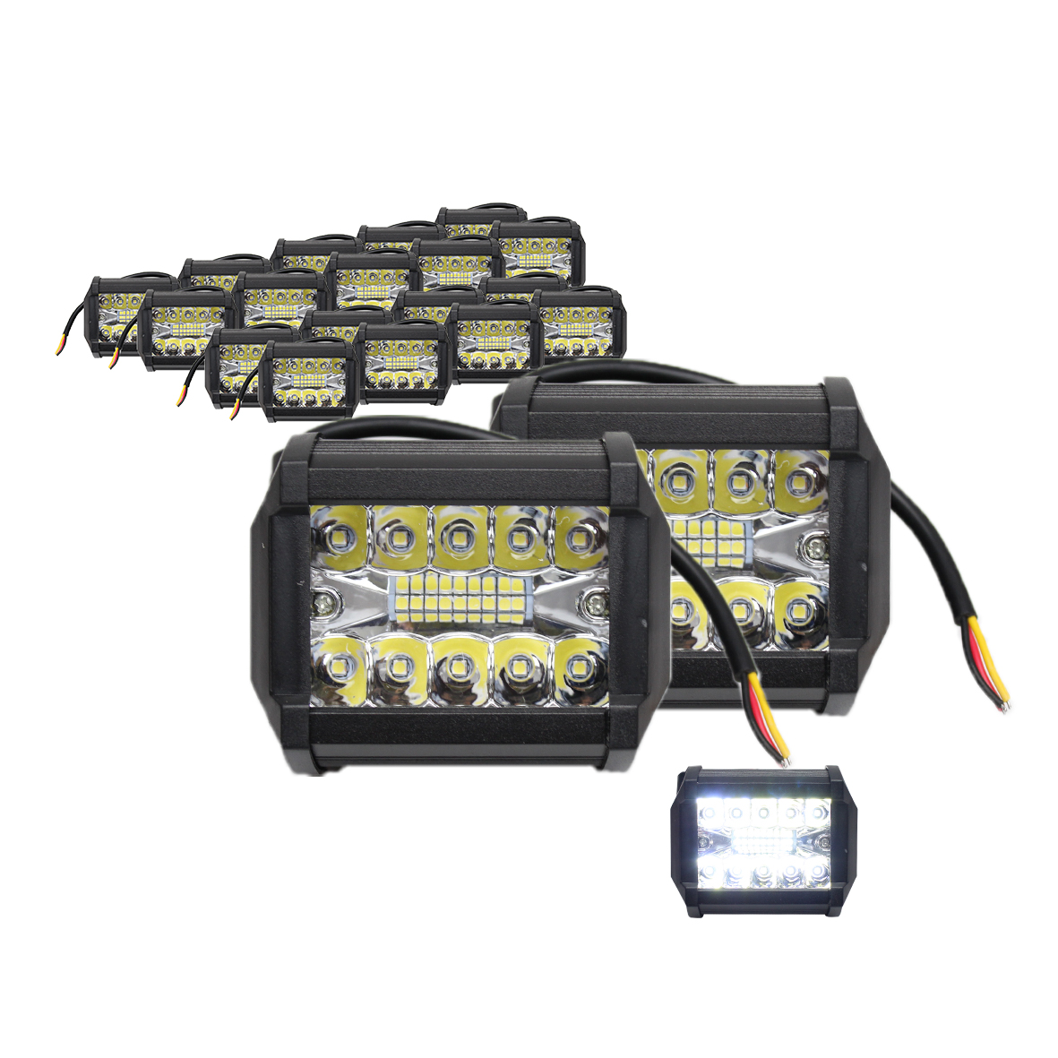 10 Par Faros 20 Led Barra Dually Auxiliar Estrobo Jeep 4x4