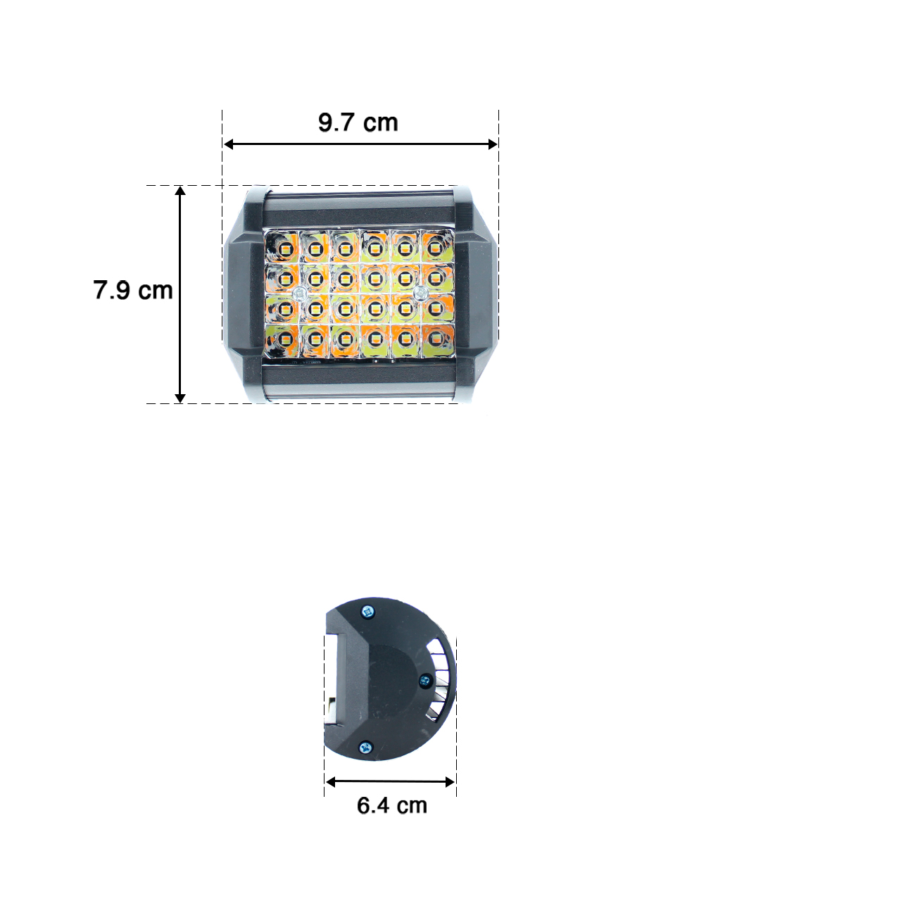 10 Par Faros 12 Led Dually Slim Bicolor Blanco Ambar Estrobo