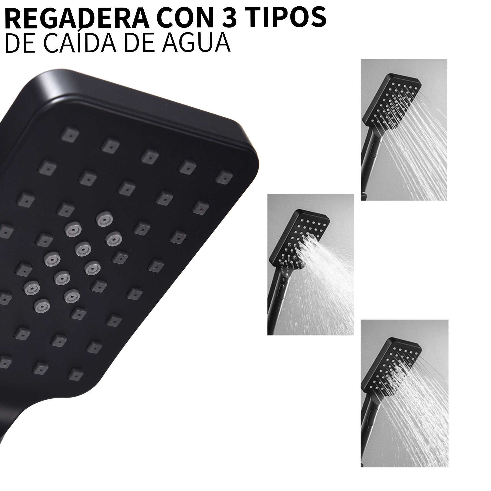 Kit De Regadera Digital Tipo Lluvia Cascada Con Termostato