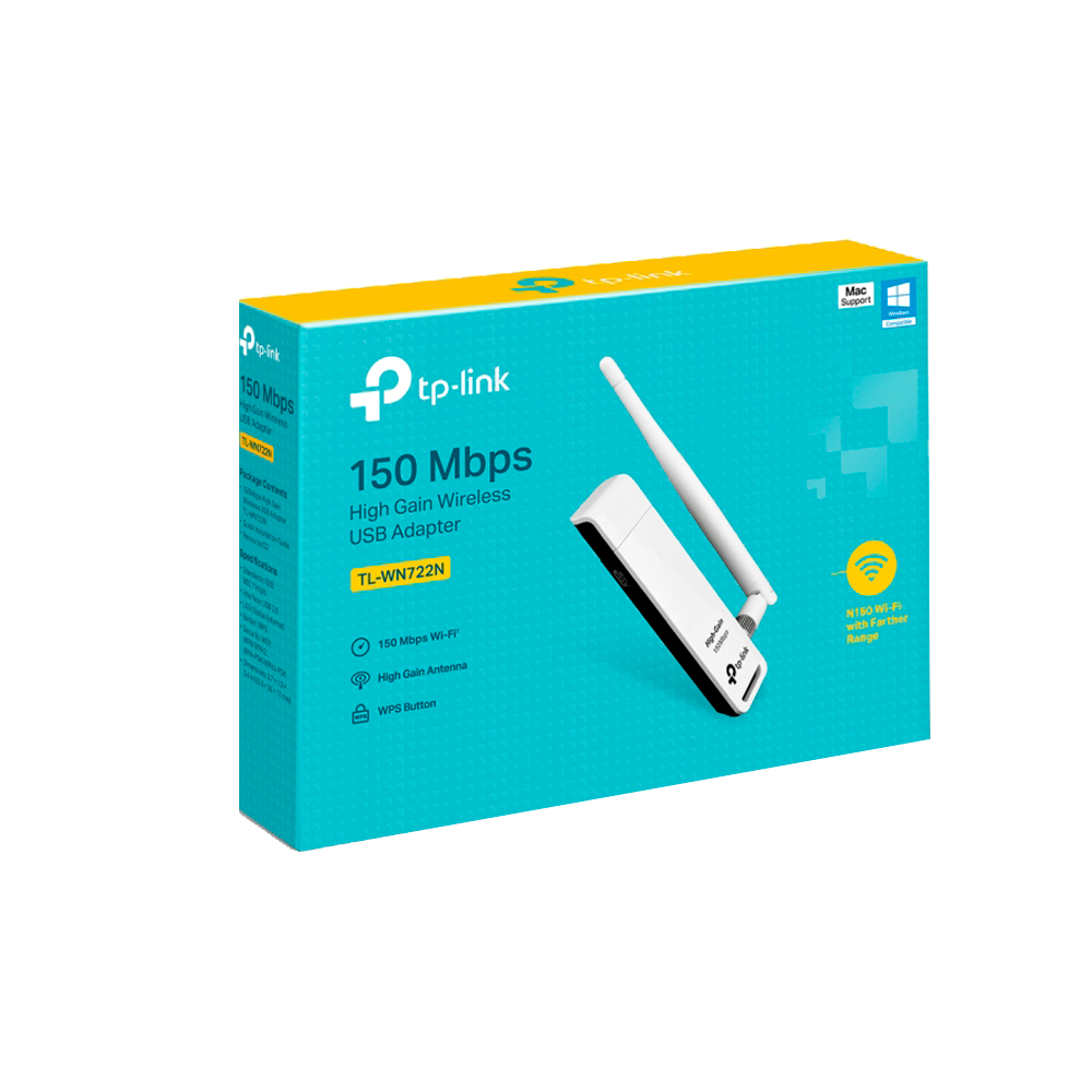 Terjeta de Red TP-LINK USB TL-WN722N 150 MBPS Antena Desmontale