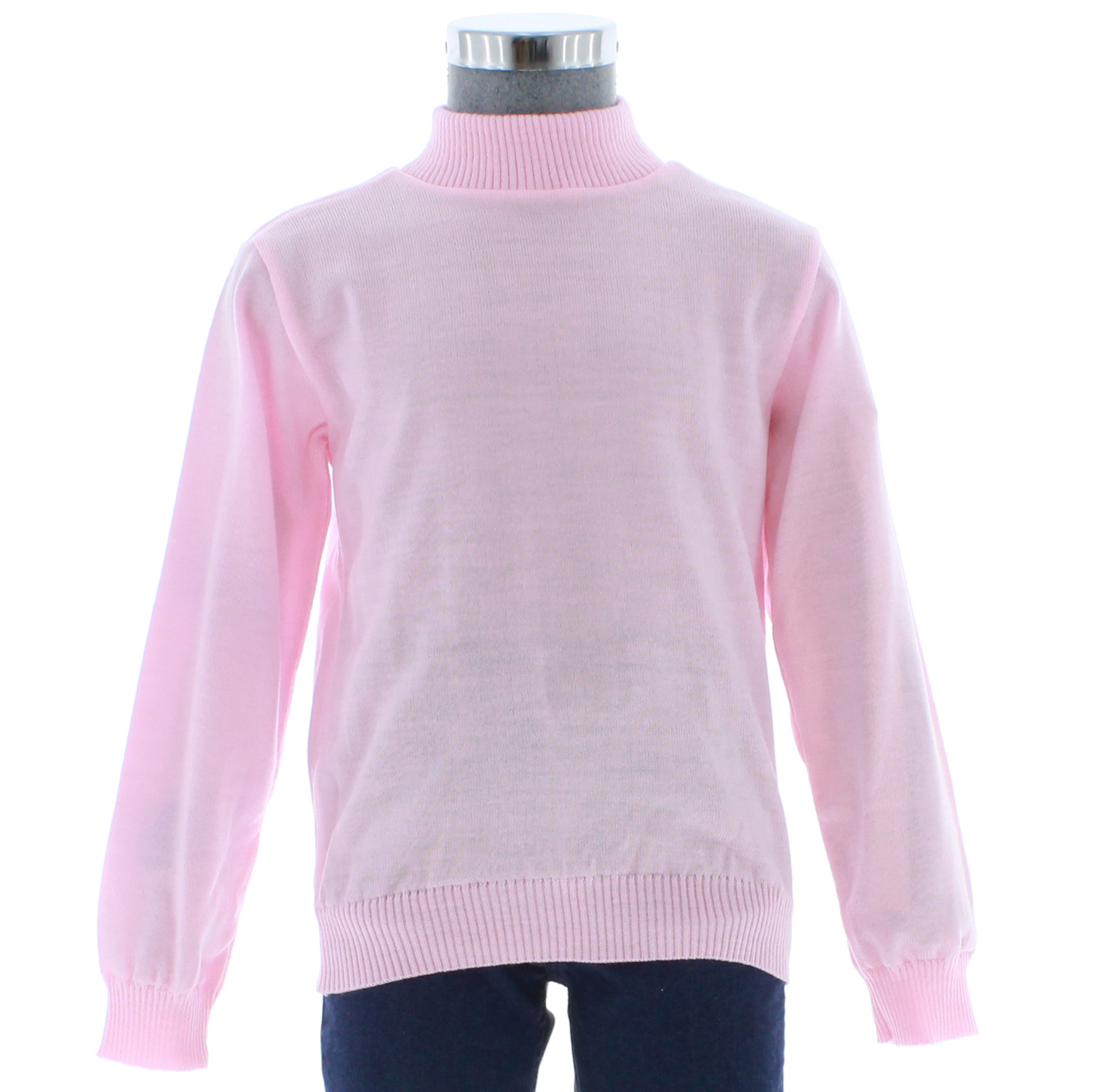Sueter Ligero Niña Color Rosa Cuello Alto 3453 2 a 16 Años.