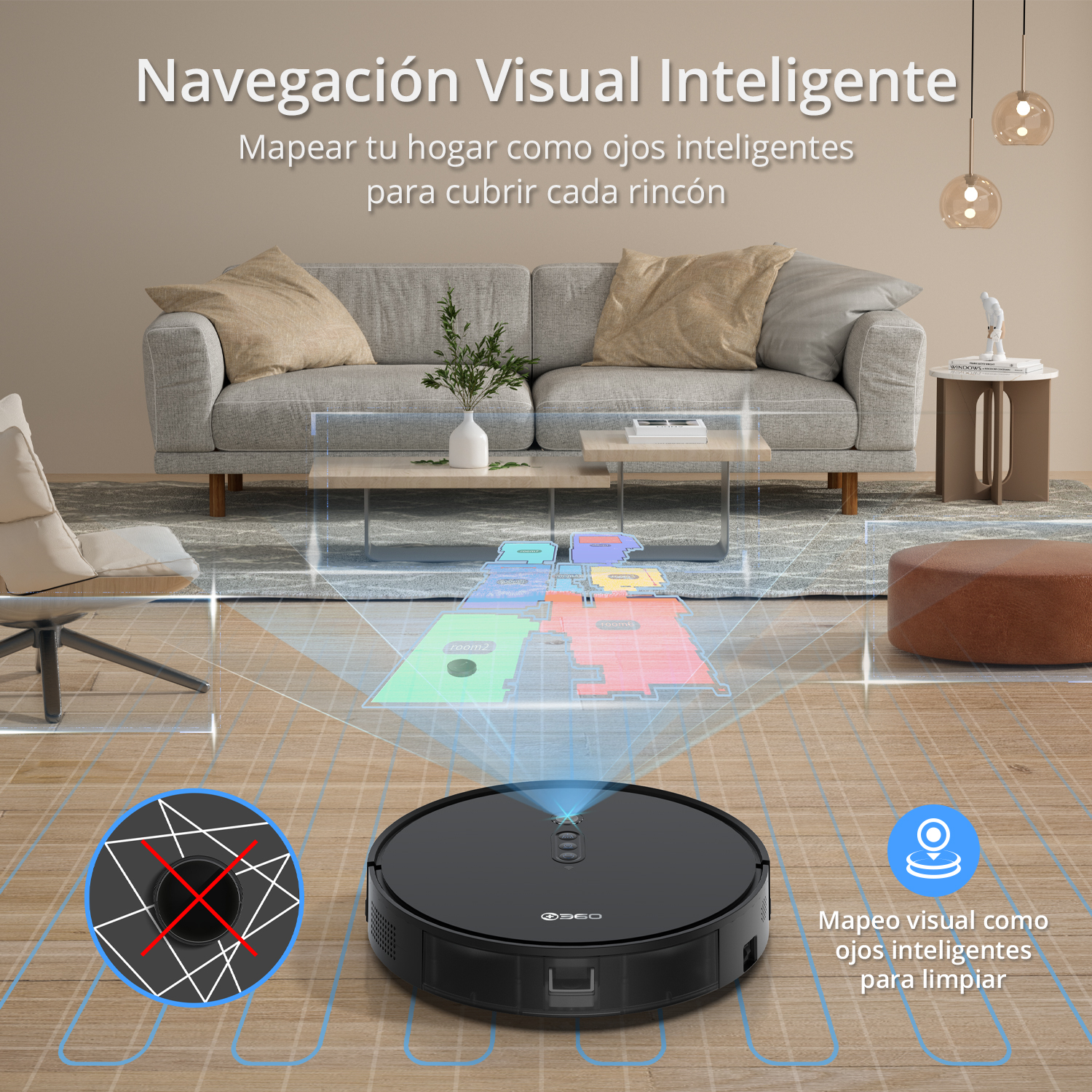 Robot Aspiradora Inteligente P7 | Aspira y Trapea con Autocarga.