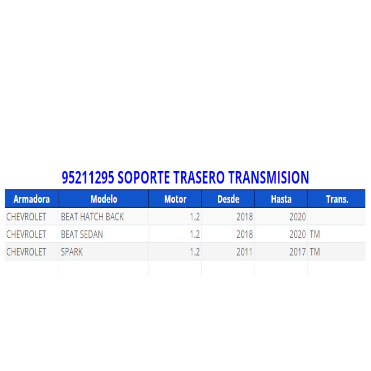 Soporte trasero de transmisión acdelco original para Beat Hatch Back ...