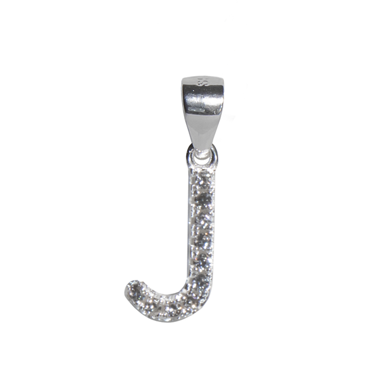 Dije letra J abecedario plata 925 + cadena plata 925 inicial
