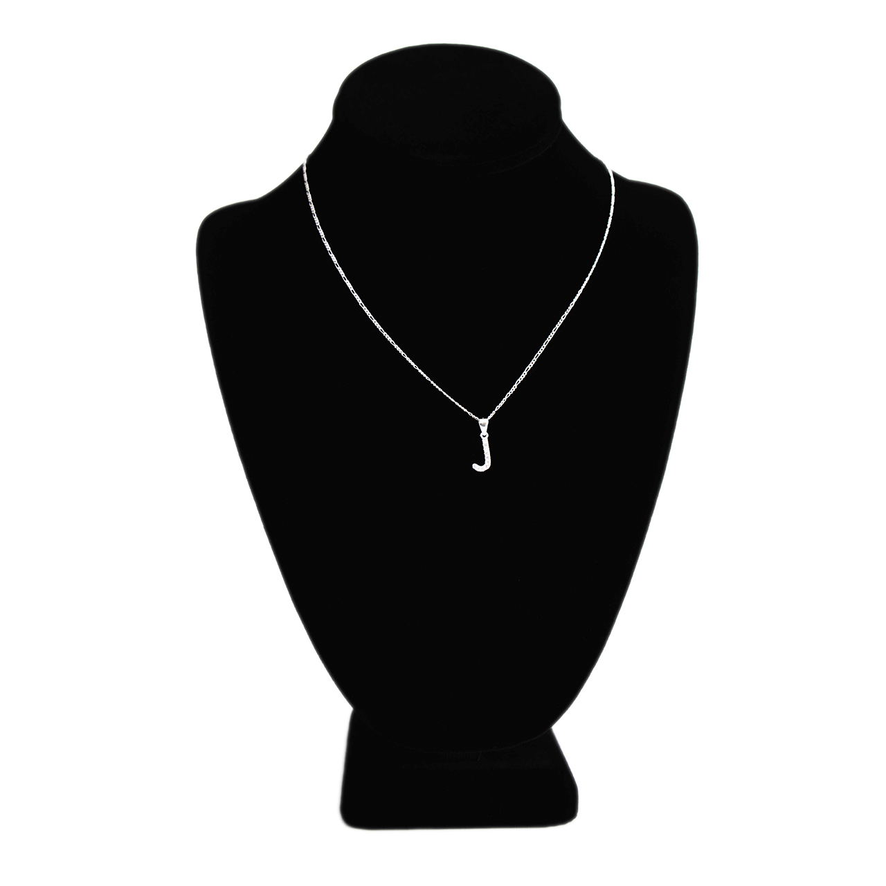 Dije letra J abecedario plata 925 + cadena plata 925 inicial