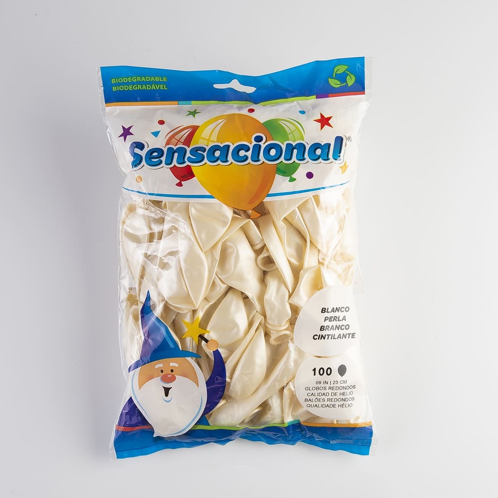 Globos Perla 100 Piezas No 9 Blanco Perla Selanusa