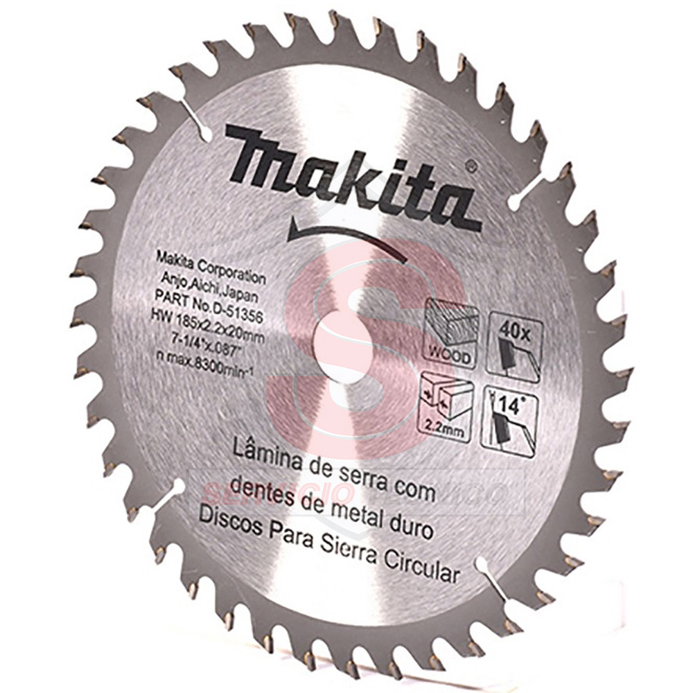 Hoja Sierra Circular Madera 7-1/4x20x40th D-51356 Makita