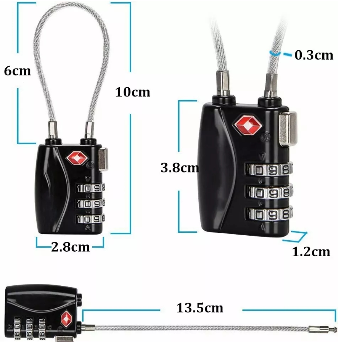 2 Pzs Candados De Combinación Para Equipaje Aprobados Tsa