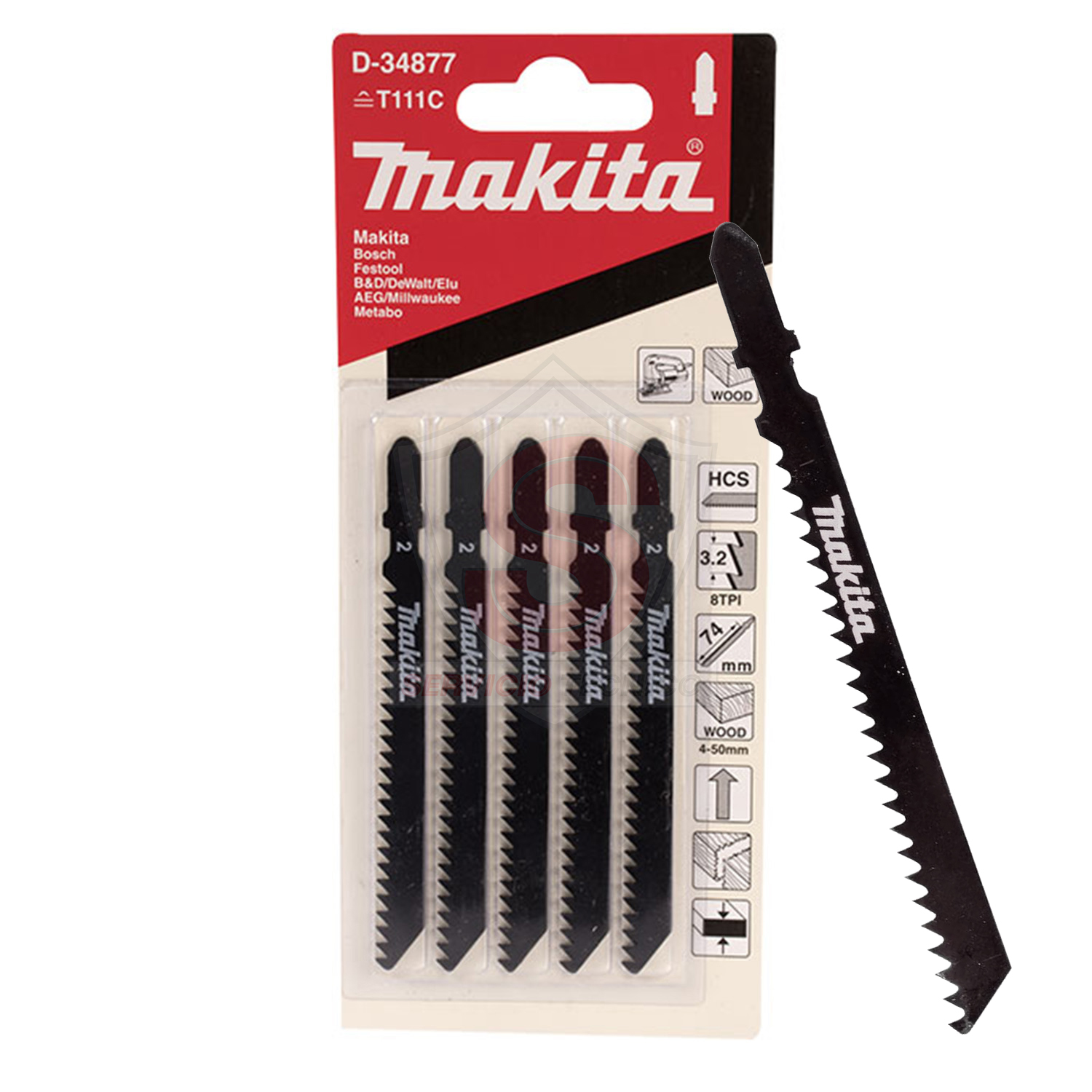 Segueta Madera Hcs 75mm Corte Curvo D-34877 Makita Original