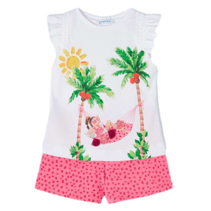 Conjunto 2 Pzs De Algodón Para Niña marca Mayoral Color Peonía