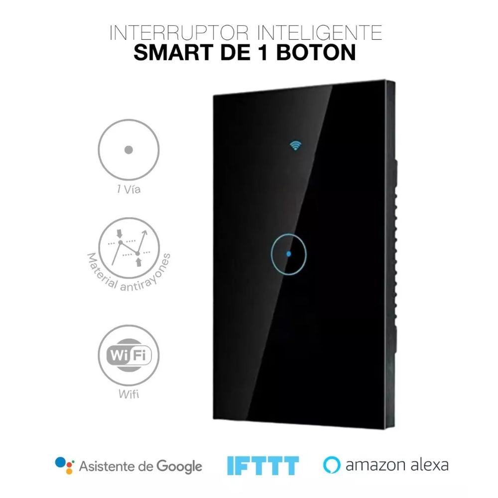Apagador Wifi Inteligente De 1 Botón Compatible Con Alexa