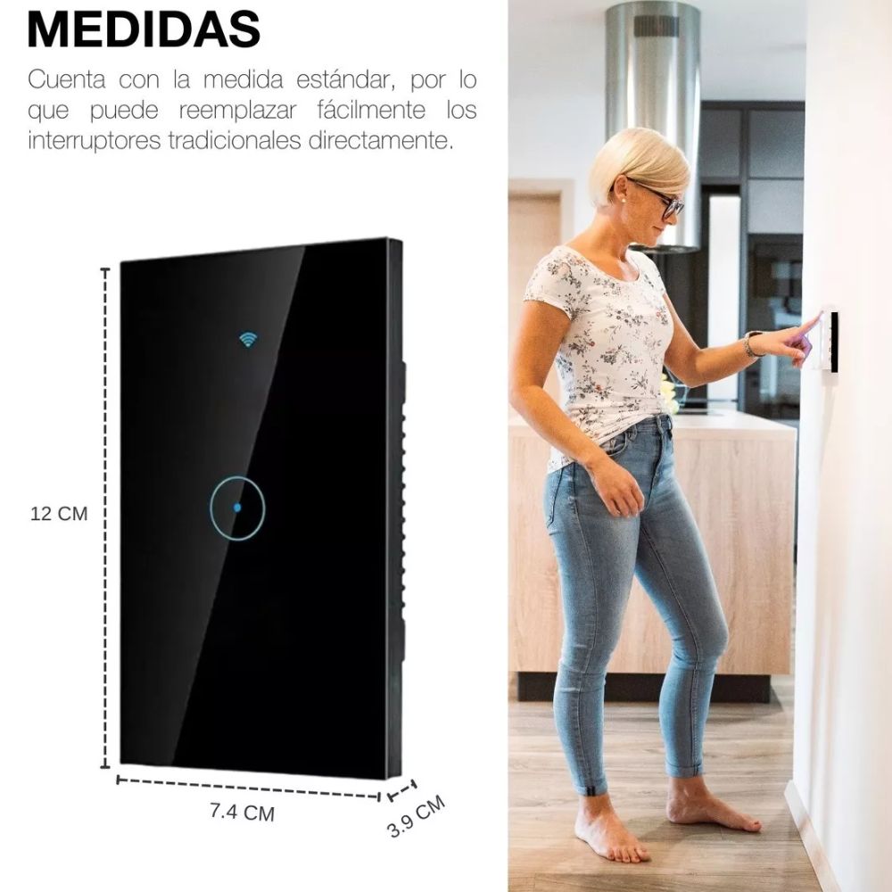 Apagador Wifi Inteligente De 1 Botón Compatible Con Alexa